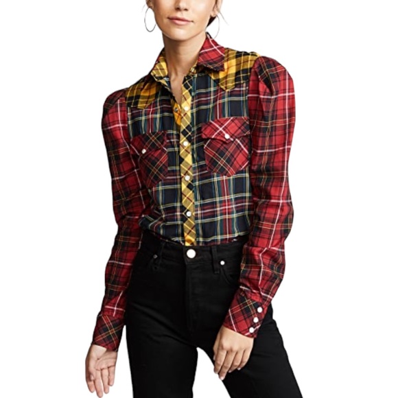 Petersyn | Tops | Petersyn Aldrich Tartan Plaid Western Pearl Snap Puff ...